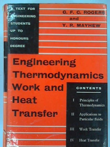 Engineering Thermodynamics Work and Heat Transfer | Amazon.com.br