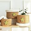Amazon.com: A Set of Three Large Covered Storage Baskets, Handmade ...