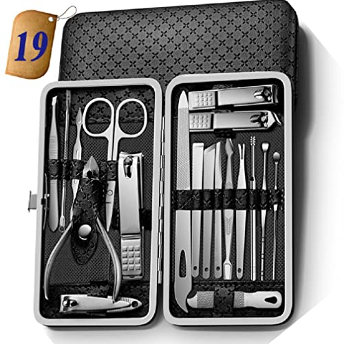 Manicure Set Pedicure Kit Nail Kit-19 in 1 Stainless Steel Manicure Kit ...