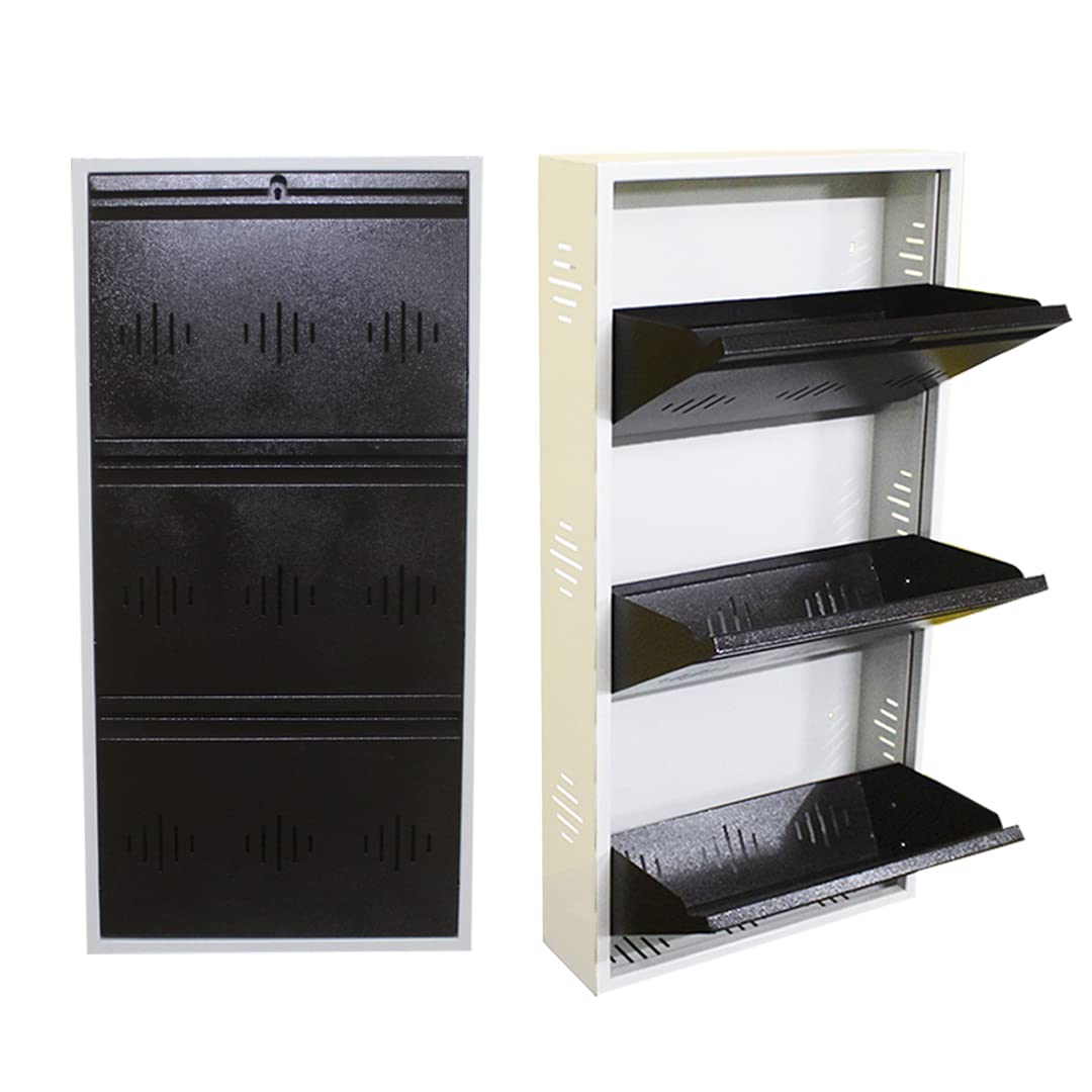 StayHappy 3 Door Metal Shoe Rack Cabinet | Wall Mounted Shoe Rack ...