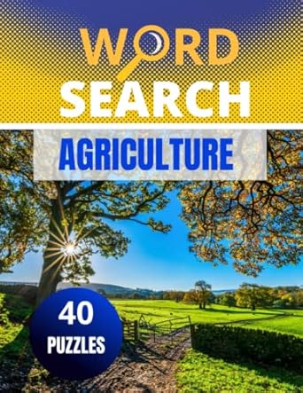 Agriculture Word Search: Large print challenging activity book puzzles ...
