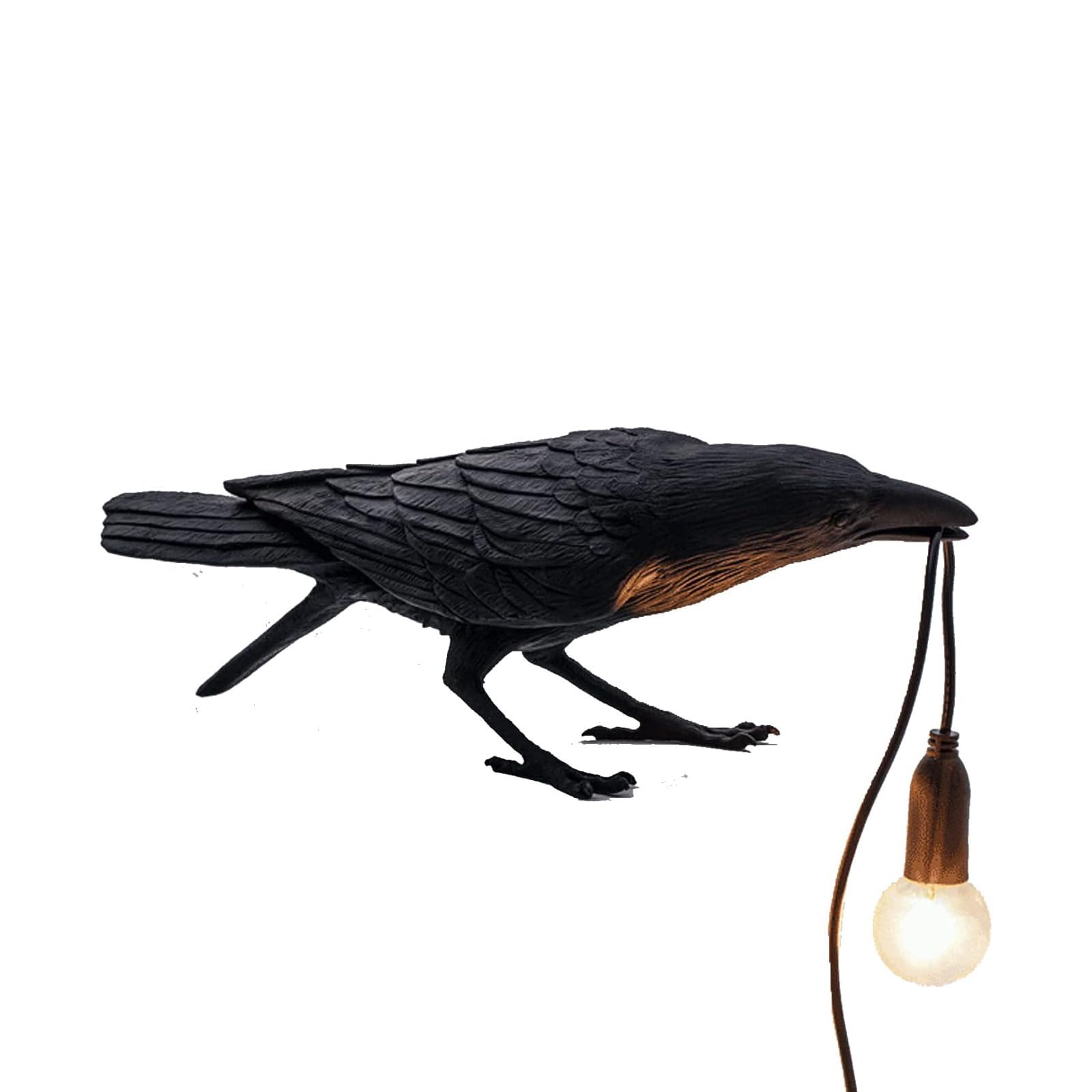 Rcxiwiz Raven Desk Lamp, Raven Lamp, Bird Light, Resin LED Bird Lamp ...