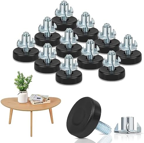 COIDEA 1/4" Thread Furniture Feet Levelers, 12 PCS Adjustable ...