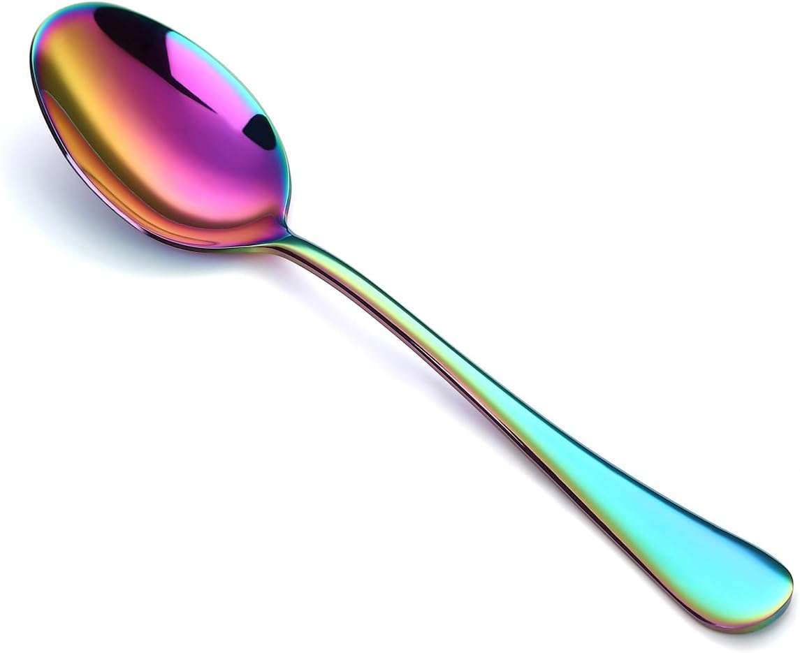 Amazon.com: WYT Colorful Dinner Spoons Set for 8, Stainless Steel ...