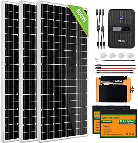 ECO-WORTHY 3.2KWH Solar Kit with Battery and All-in-one Solar Charger ...