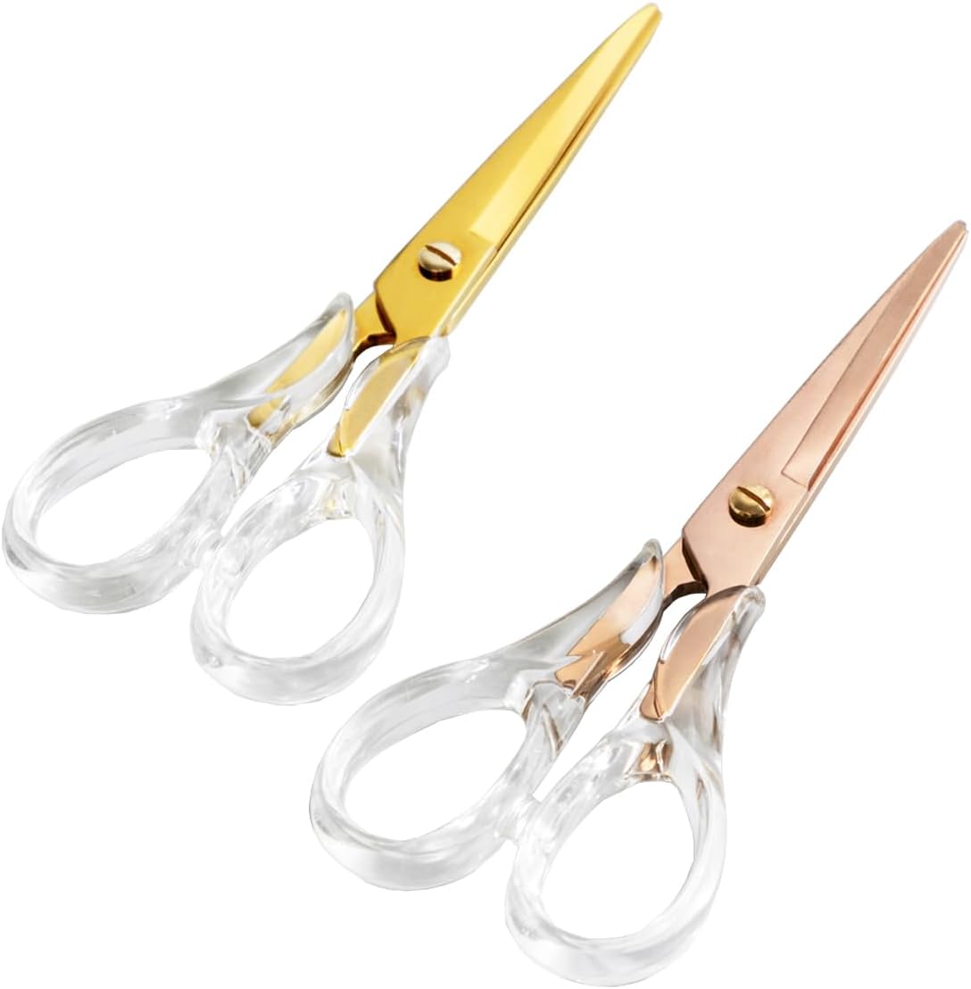 Amazon.com: JIARI 2 Pack Clear Acrylic Gold, RoseGold Stainless Steel ...