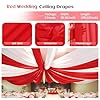 Amazon.com: Showgeous 6 Panels Red Ceiling Drapes for Wedding Ceiling ...