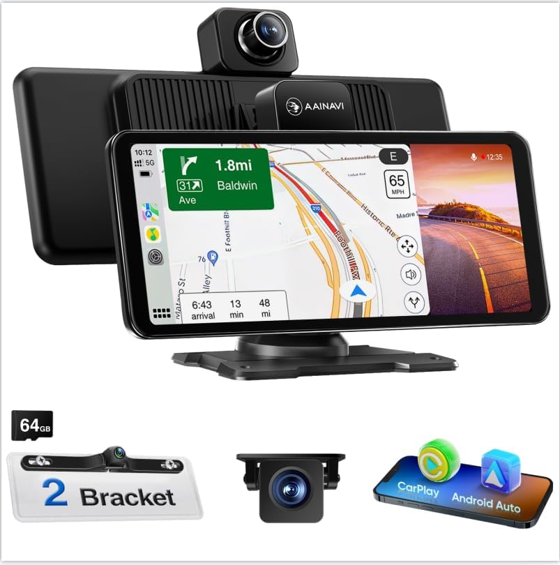 Amazon.com: 10.26" Portable Car Radio Stereo with 4K ADAS Dash Cam ...