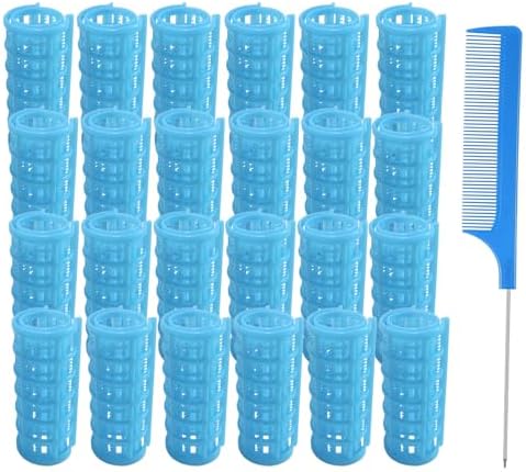 Amazon.com : 24PCS Plastic Snap-On Self-Grip Heatless Hair Curlers Set ...