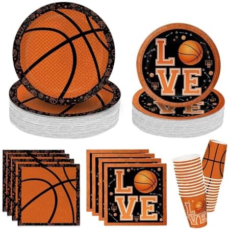 Amazon.com: Pink Basketball Girl Birthday Party Supplies Set Plates ...