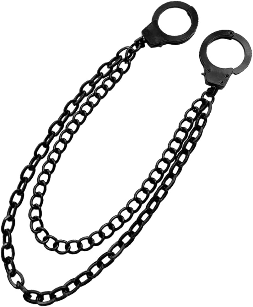 Amazon.com: 2 Layer Handcuffs Pants Chain Punk Waist Chain Wallet Chain ...