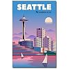 Amazon.com: Seattle Washington Vintage Travel Art Refrigerator Magnet ...