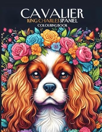 Amazon.com: Cavalier King Charles Spaniel Adult and Child Colouring ...