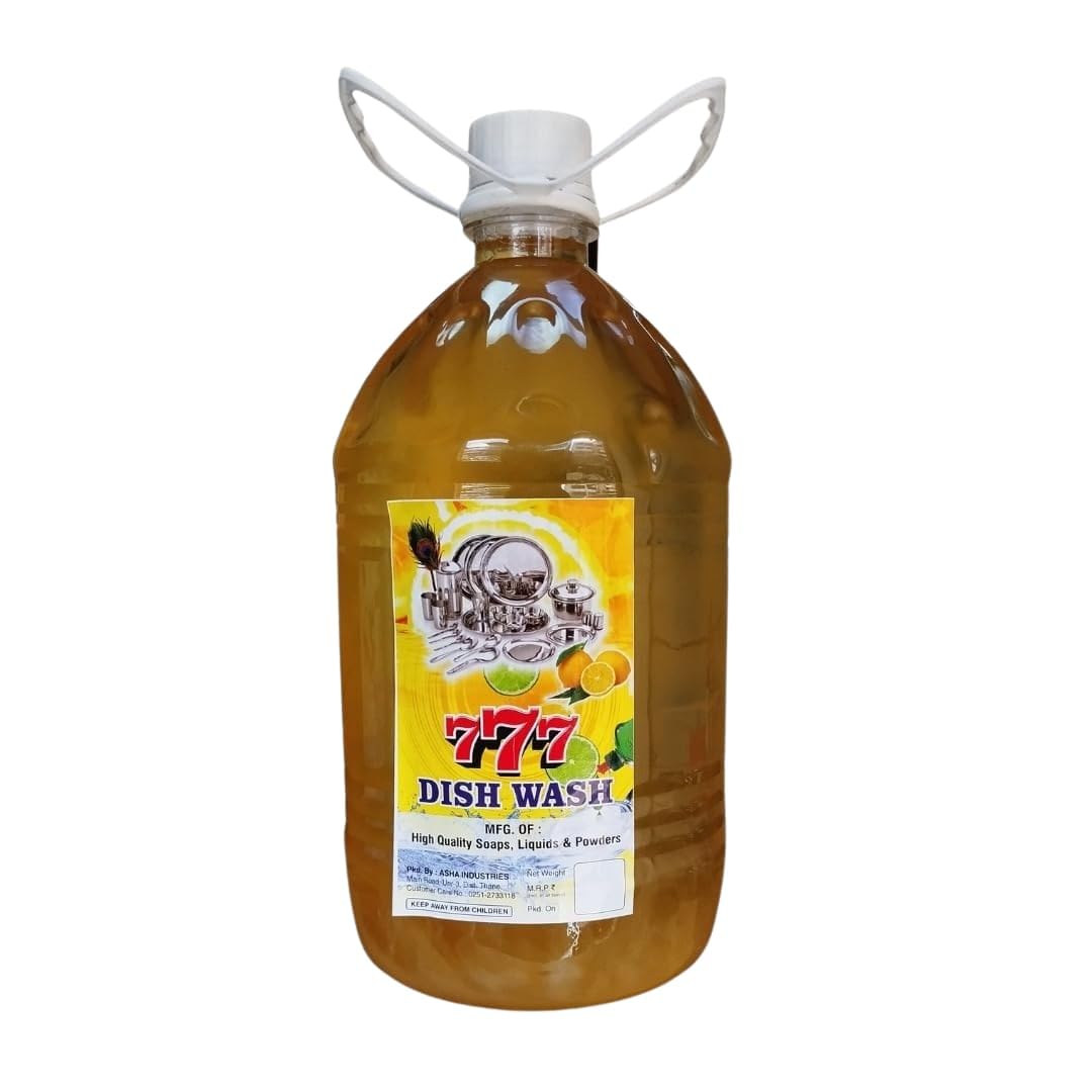 Asha 777 Dish Wash Liquid Gel | Utensils Cleaner 5 L Lemon & active ...