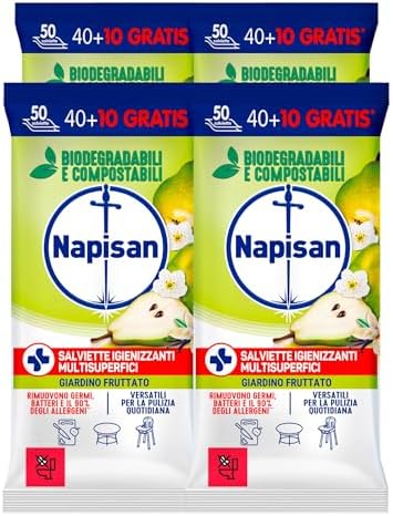 Napisan Multi-Surface Sanitizing Wipes Fruity Garden Fragrance Remove ...