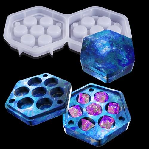 Amazon.com: DND Dice Mold for 7 Polyhedral Sharp Edge Dice Set ...