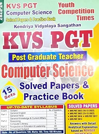 KVS PGT Computer Science Solved Papers & Practice Book English Medium ...