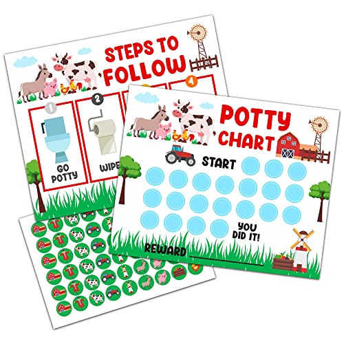 Potty Training Sticker Chart, Farm Animals Potty Training - Want It All