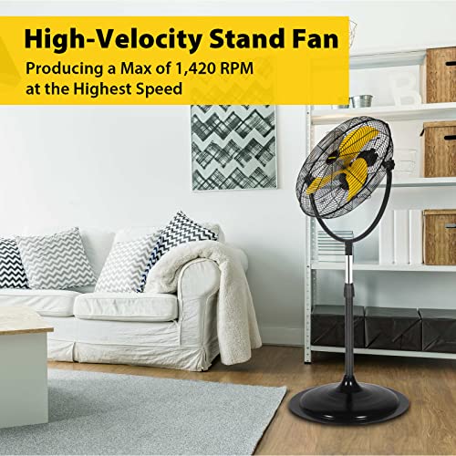 Snapklik.com : 18 Inch Floor Fan, 3-Speed High Velocity Standing Fan ...