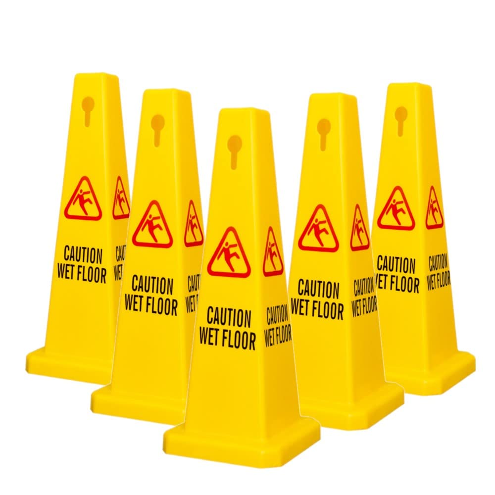 Buy 5 Pcs Caution Wet Floor Safety Cone | Yellow Wet Floor Sign for ...