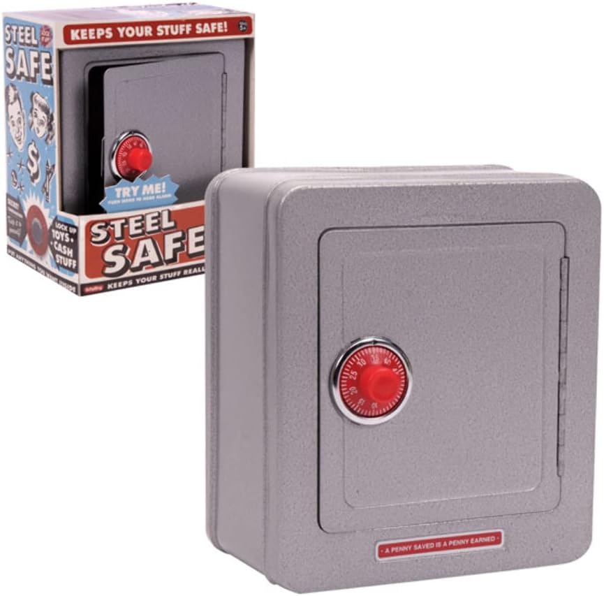 Amazon.com: Schylling Steel Safe with Alarm - Kids Silver Metal Safe ...