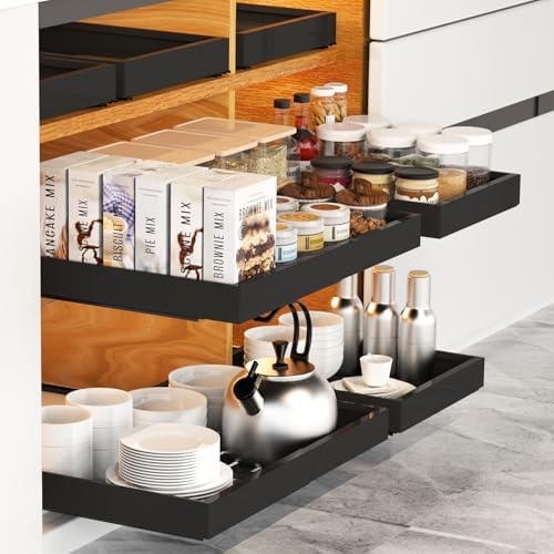 Amazon.com: Menkxi 2 Set Pull out Tray Pull out Cabinet Organizer ...