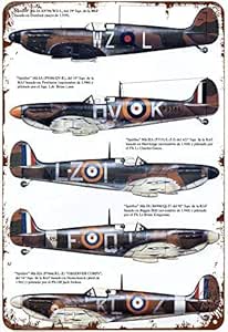 Amazon.com: Creative Tin Sign Spitfire Aeroplane Funny Novelty Metal ...