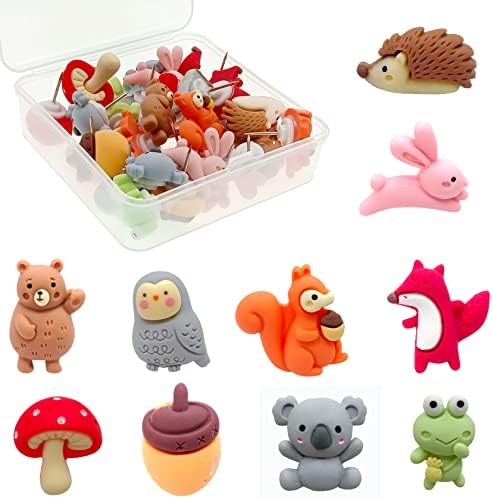 Amazon.com: WINFA Cute Push Pins for Cork Boards Animal Thumb Tacks ...