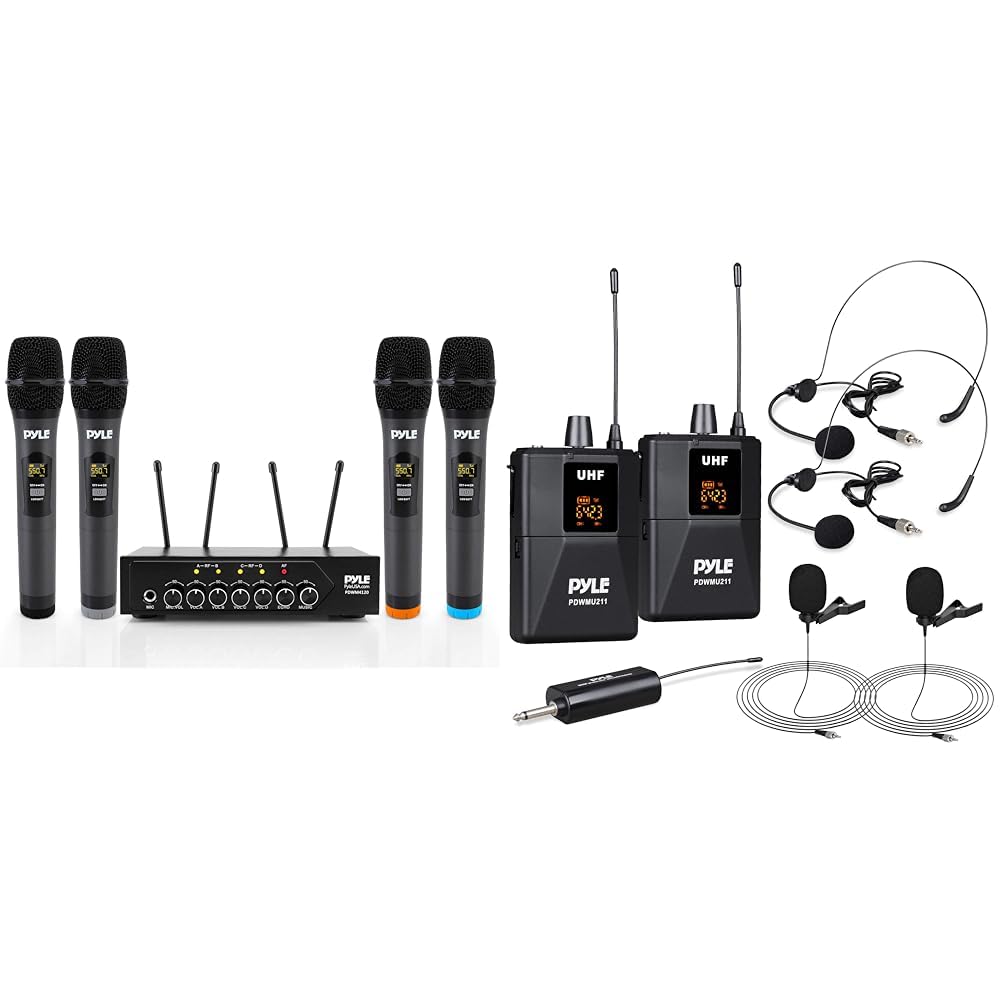 Amazon.com: Pyle 4-Pack Battery Operated Bluetooth Cordless Microphone ...