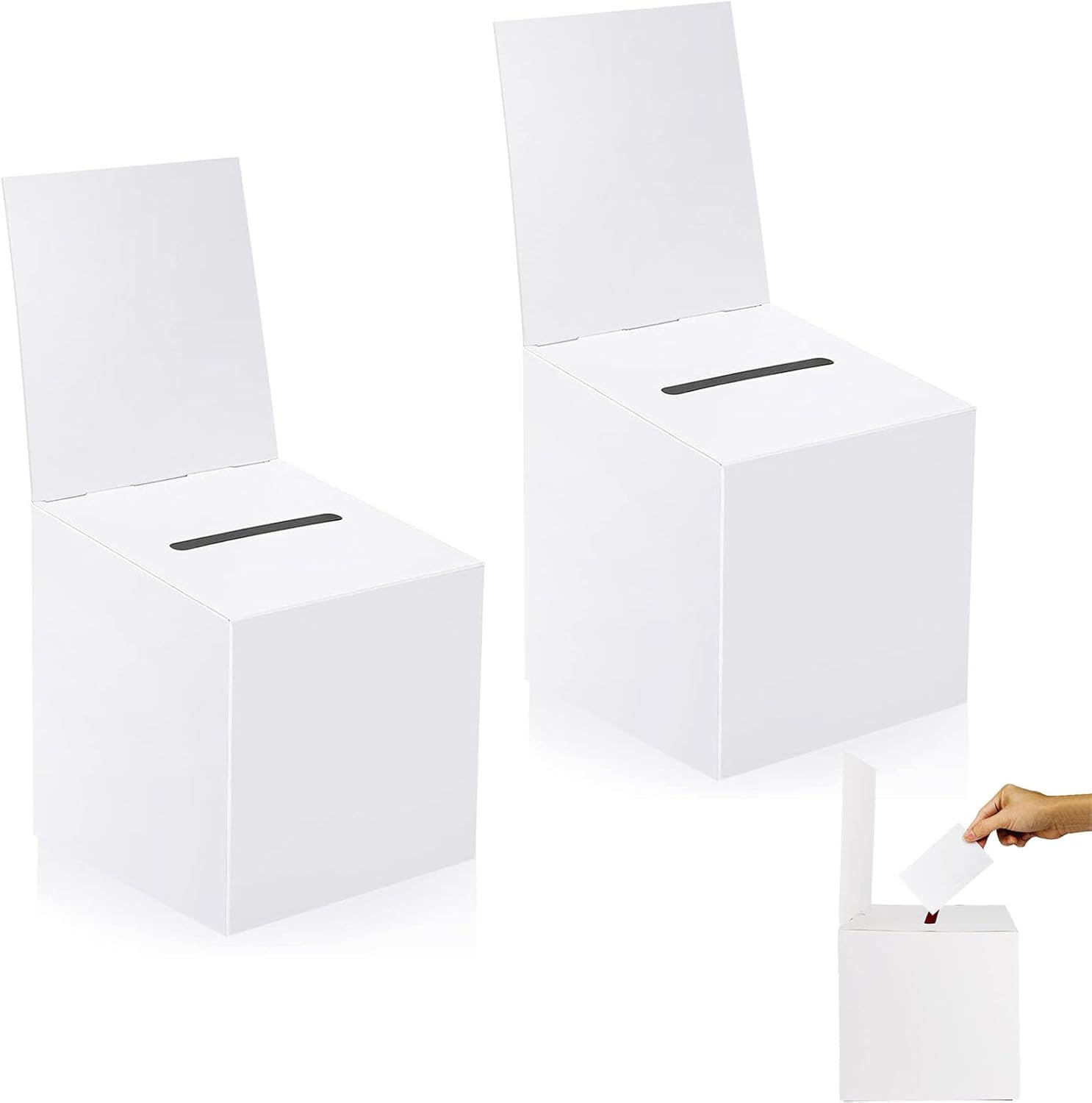 YTPAFK 2pcs White Cardboard Suggestion Boxes, Donation Boxes with ...