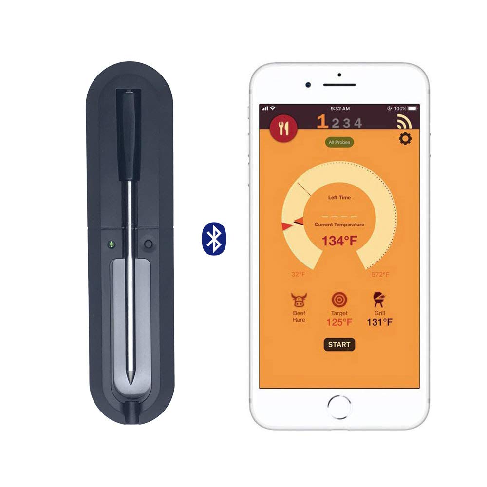 Smart Meat Thermometers with Bluetooth, 30m Long Range Wireless BBQ ...