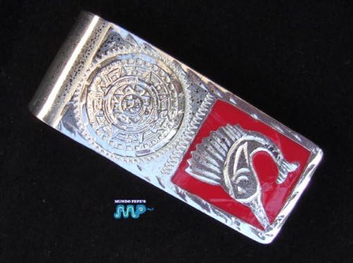 Amazon.com: Sterling Silver .925 Money Clip, featuring [Aztec Calendar ...