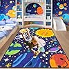 Amazon.com: kodhyvj Space Rug for Boys Room - Cartoon Solar System Rug ...