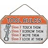 Amazon.com: Tool Rules Hanging Wood Wall Decor - Funny Tools Sign for ...