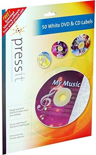 Pressit 50 Labels A4 Compatible White DVD & CD Labels : Amazon.co.uk ...