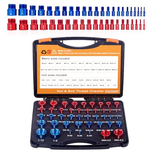 Amazon: 44pcs Nut and Bolt Thread Checker, Thread Checker Standard and ...