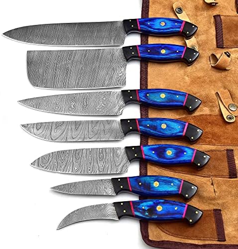 Amazon.com: Professional Kitchen Knives Custom Made Damascus Steel 7 ...