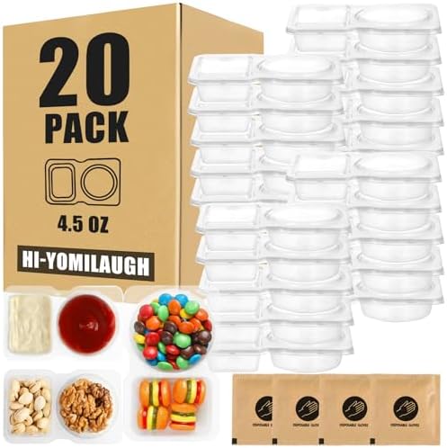 Amazon.com: 8 Sets Double Compartment Condiment Container with Lids ...