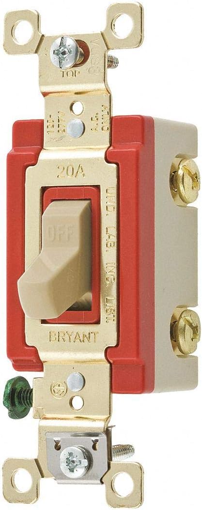 Bryant 4901gli Toggle Switch, Single Pole, 20a, 120/277v Ac, Glow ...