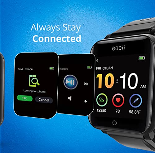 GOQii Smart Vital MAX SpO2 ,IP68 Smartwatch ( Black)