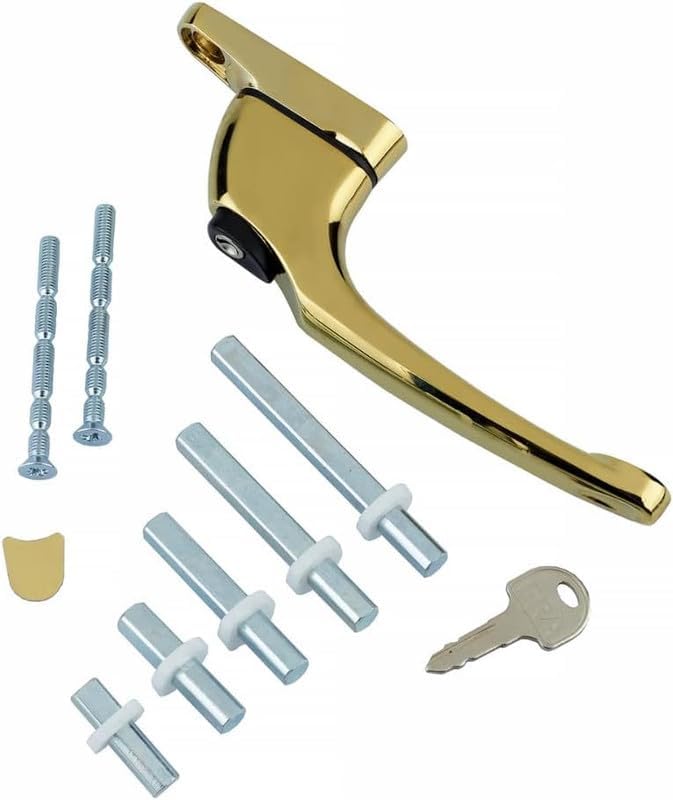 Fixrello 1 x Gold Window Handles for uPVC Windows - uPVC Window Handle ...