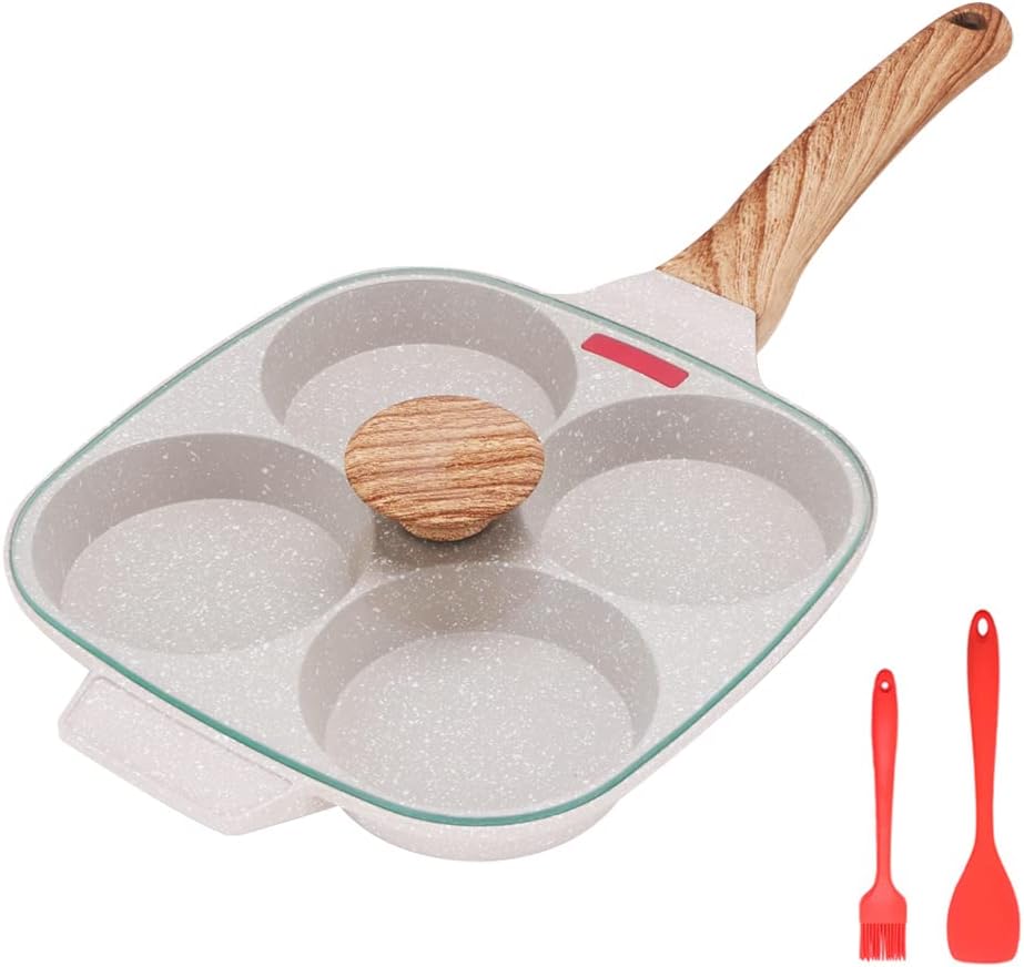 Bobikuke Poêle à Pancakes à 4 Emplacements, avec Couvercle Pour ...