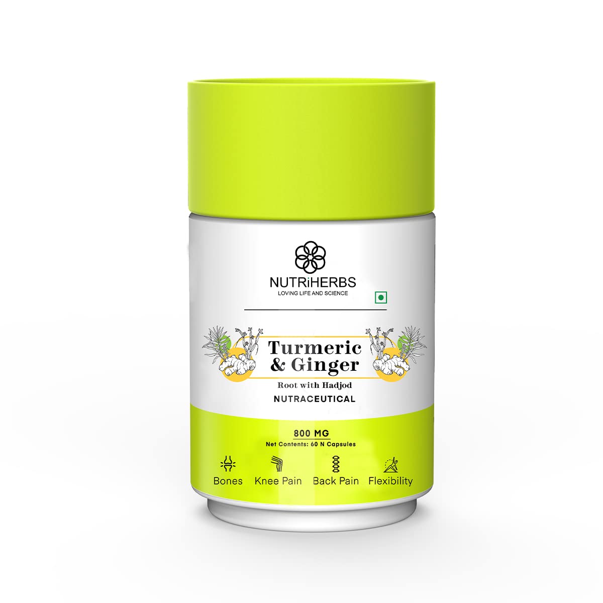 NUTRiHERBS Turmeric Ginger Capsules 800mg with Black Pepper - Joint ...