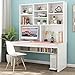Amazon.com: FAANAS Computer Desk with Bookshelf for Small Space, Wood ...