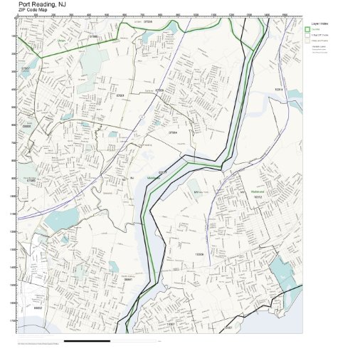 Amazon.com : ZIP Code Wall Map of Port Reading, NJ ZIP Code Map ...