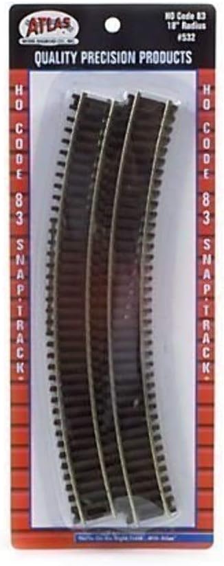 Amazon.com: Atlas Code 83 Nickel Silver 18" Radius Snap Track (6/Bx) HO ...