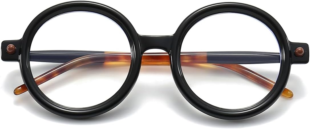 NIDOVIX Round Blue Light Glasses for Women Men Retro Fashion Circle ...
