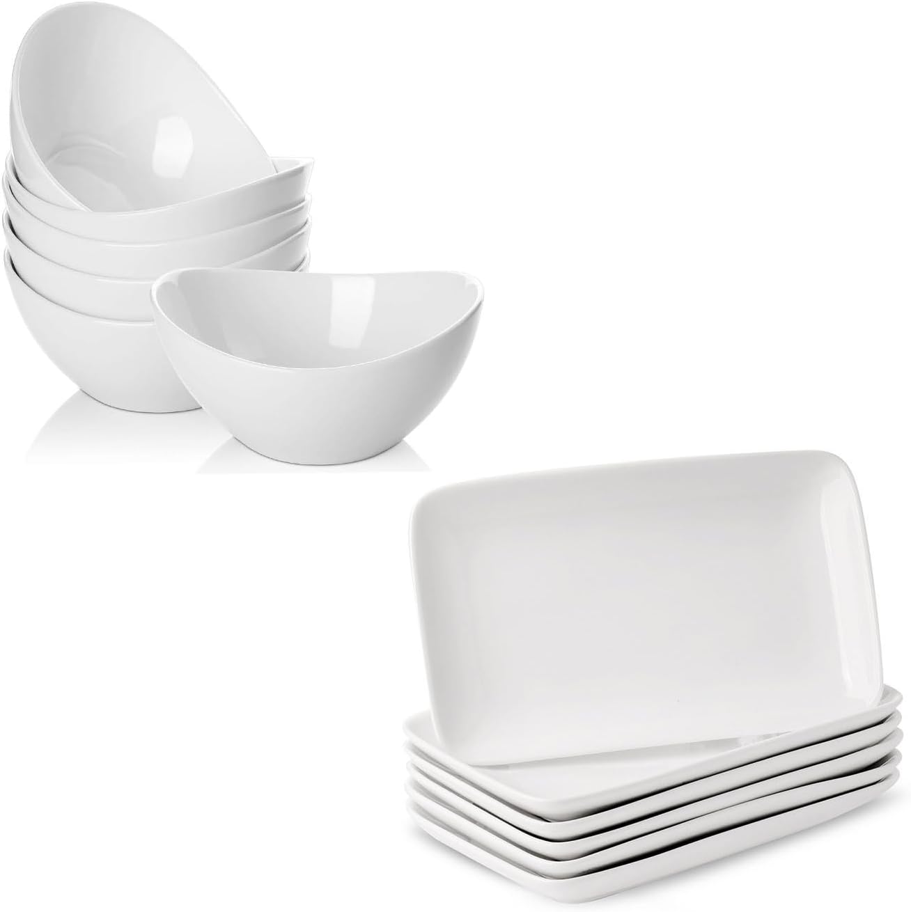 Amazon.com | Samsle 19 Ounces Serving Bowls + 10-Inch Serving Plates ...