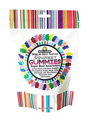 Happy Yummies Super Assortment Worlds Best Tasting Gummies 7oz (Gourmet ...