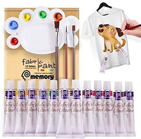 Amazon.com: Colorful Fabric Paint Set - 12 Color Permanent Textile ...